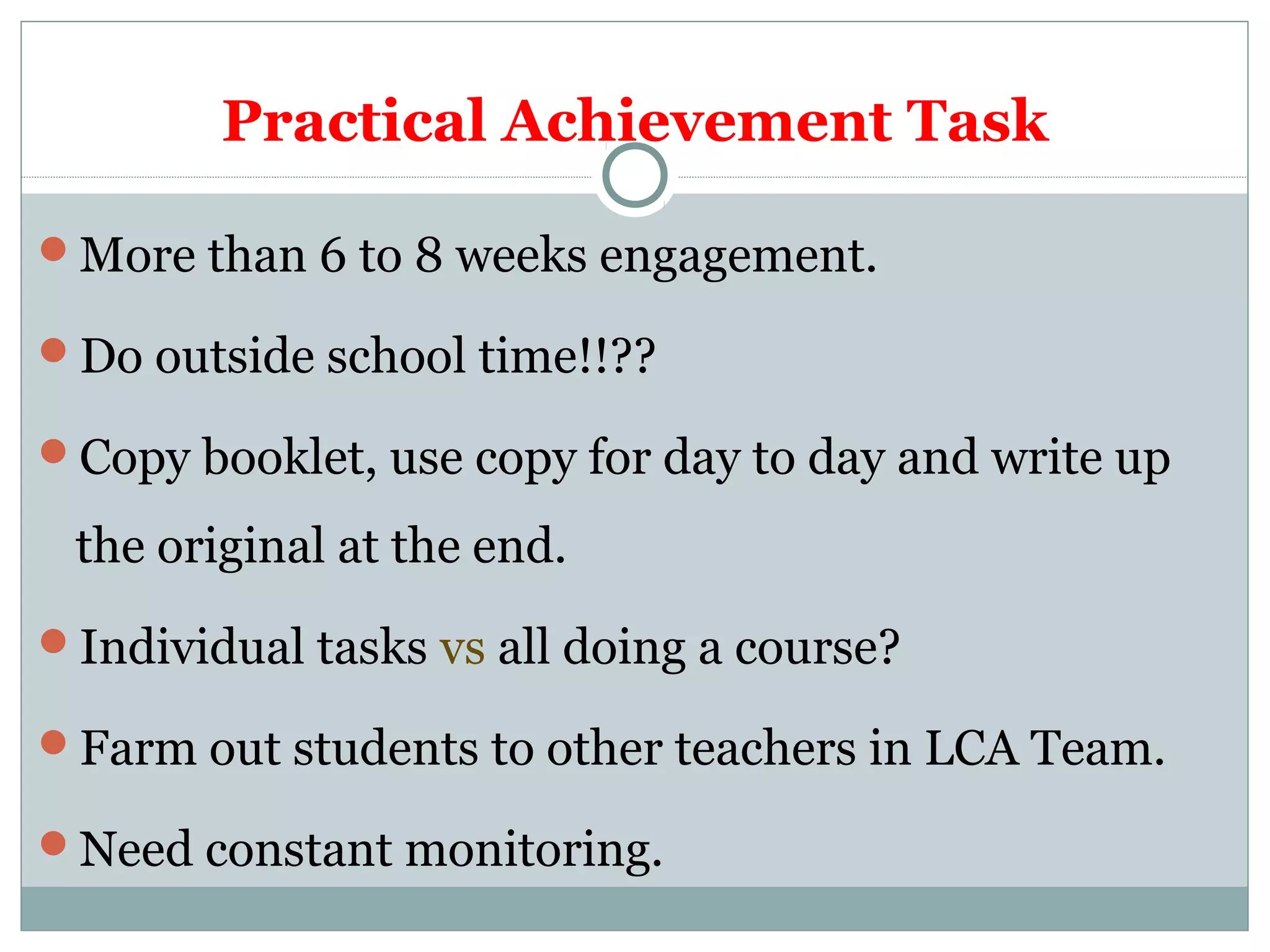 Leaving Cert Applied Inspection, In-service | PPT