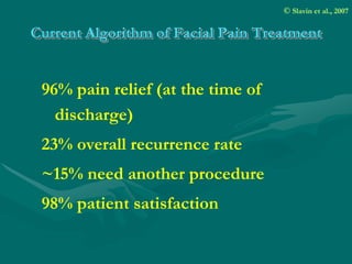 Practical algorithm for surgical management of facial pain | PPT
