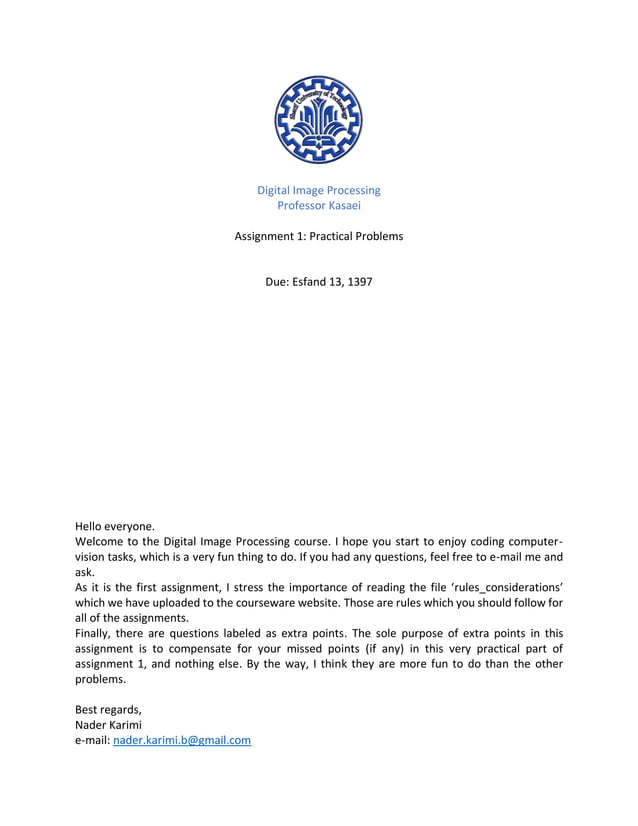 A Hands-On Set of Programming Problems Using Python and OpenCV | PDF