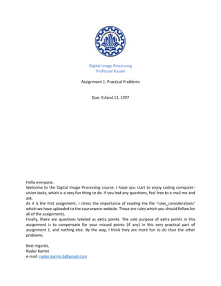 A Hands-On Set of Programming Problems Using Python and OpenCV | PDF