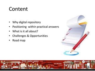 Practical answers sl digital repository: an introduction | PPTX