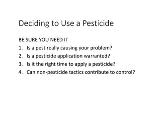 Practical Application of Pesticides | PDF