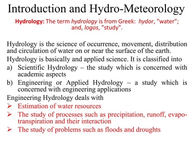 Practical Applications of Hydrology | PPTX | Geography | Science