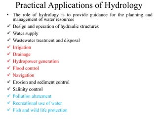 Practical Applications of Hydrology | PPTX