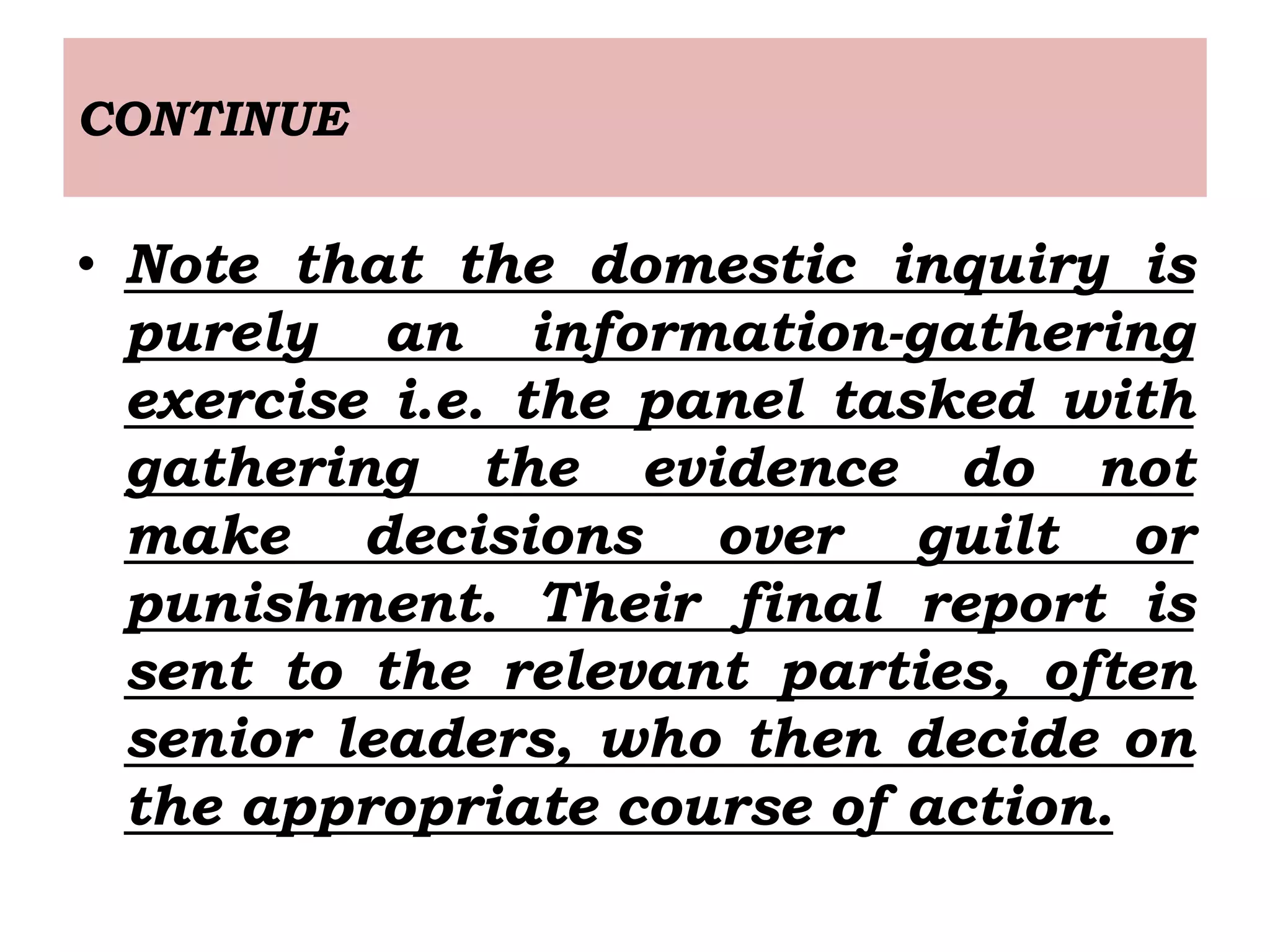 Practical Approach In Handling Domestic Inquiry | PPTX