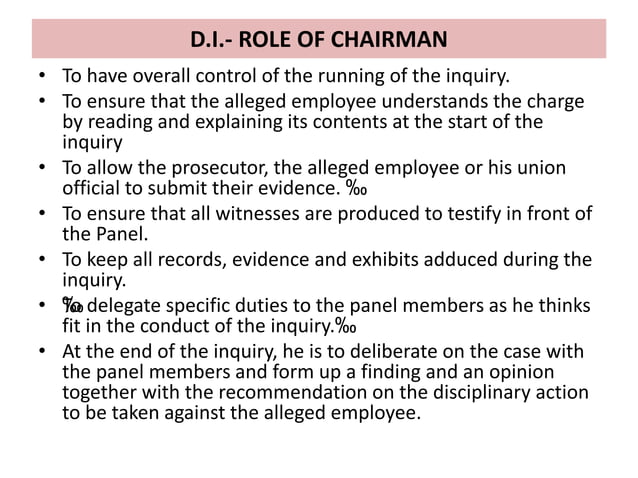 Practical Approach In Handling Domestic Inquiry | PPTX | Law