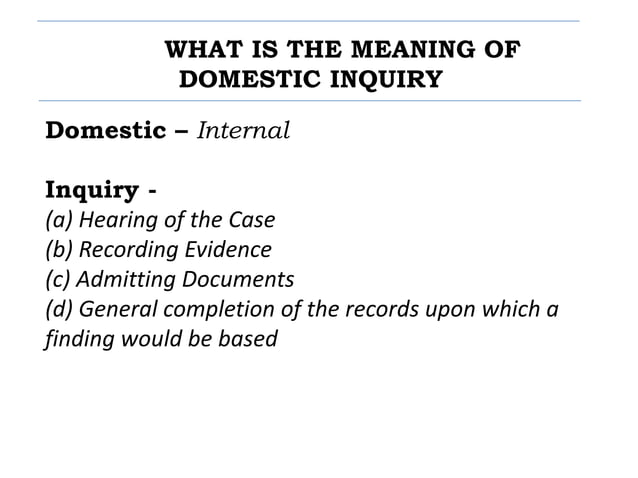 Practical Approach In Handling Domestic Inquiry | PPTX | Law