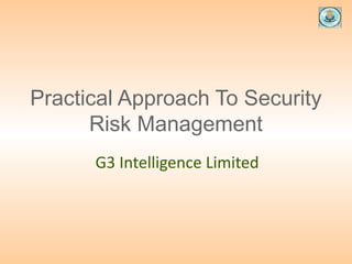 Practical approach to security risk management | PDF