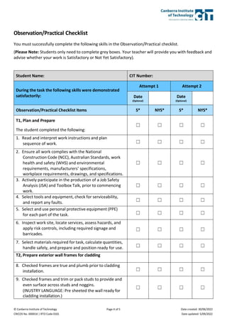 Practical Assessment 1 - Install horizontal weatherboards | DOCX | Home ...