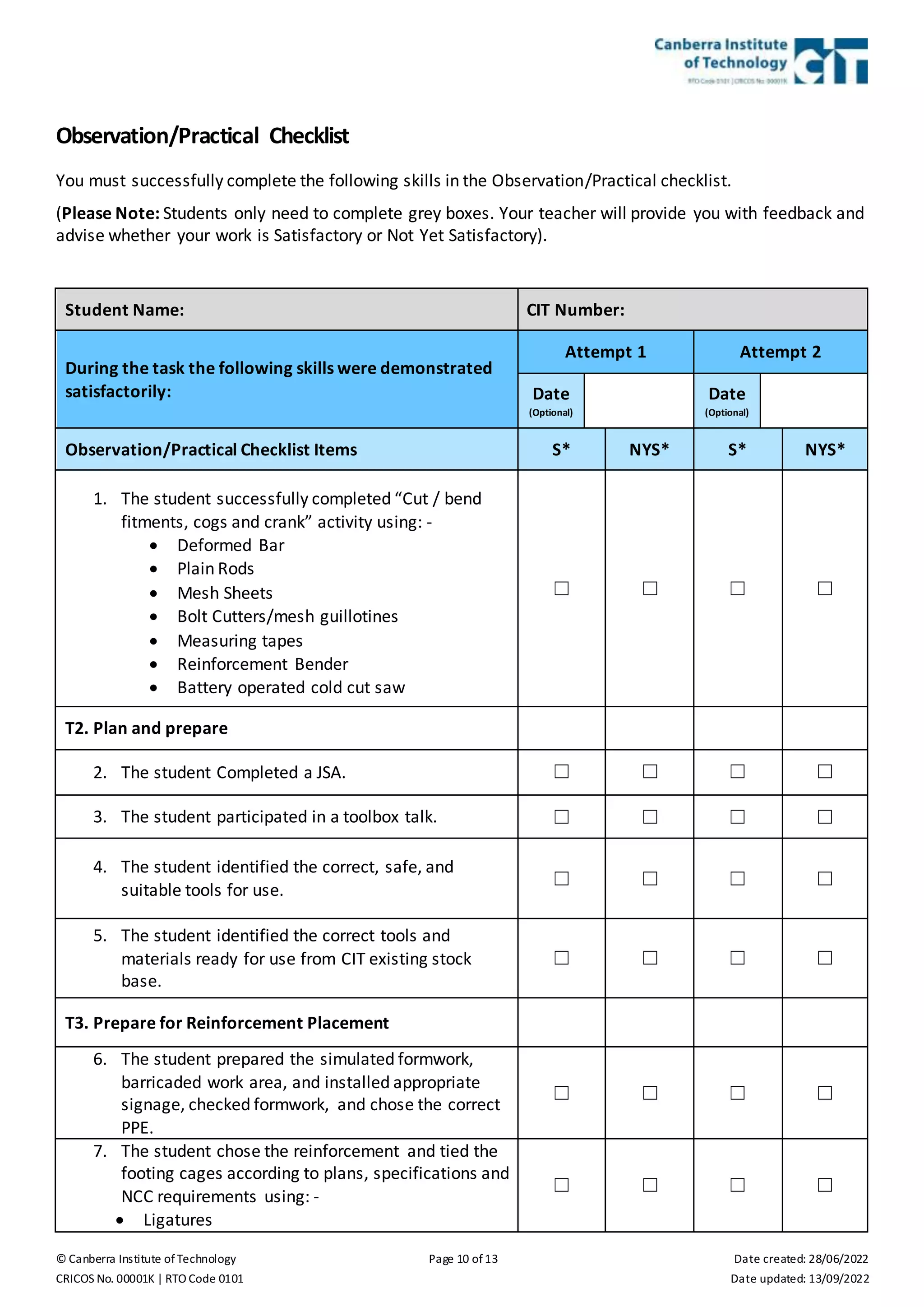 Practical Assessment 2- Reinforcement | DOCX | Educational Assessment ...