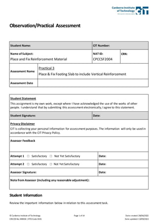 Practical Assessment 3 - Reinforcement | PDF