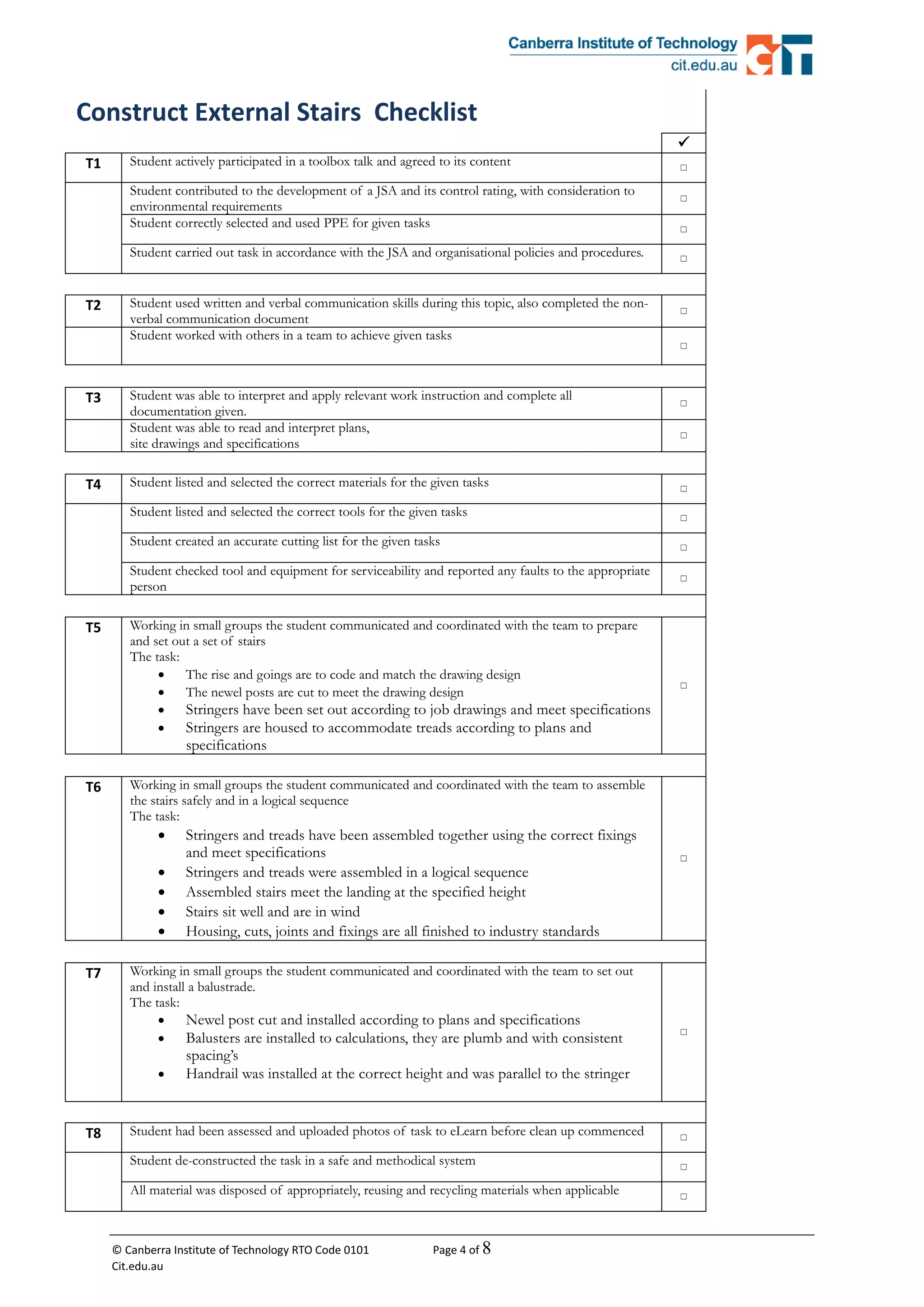 Practical Assessment_Full set of stairs with handrail.pdf | Resume ...