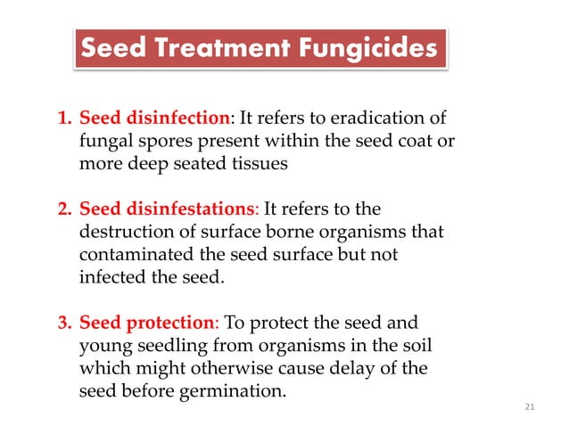 Seed treatment, Seed germination and crop establishment in relation to ...