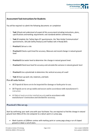 Practical Assessment - Apply Basic Levelling Procedures | PDF