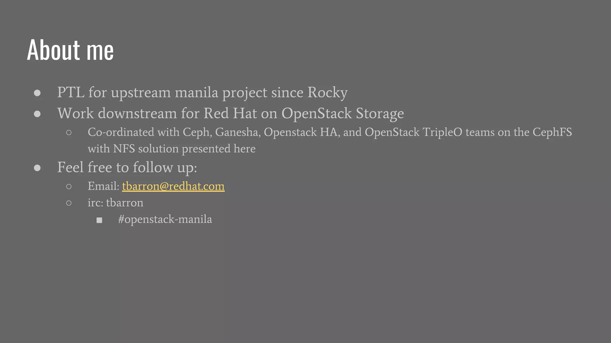 CEPH DAY BERLIN - PRACTICAL CEPHFS AND NFS USING OPENSTACK MANILA | PPT