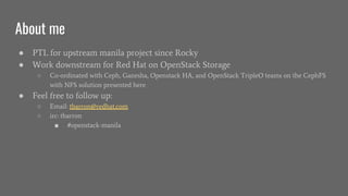 CEPH DAY BERLIN - PRACTICAL CEPHFS AND NFS USING OPENSTACK MANILA | PPT