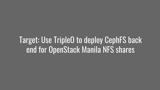 CEPH DAY BERLIN - PRACTICAL CEPHFS AND NFS USING OPENSTACK MANILA | PPT