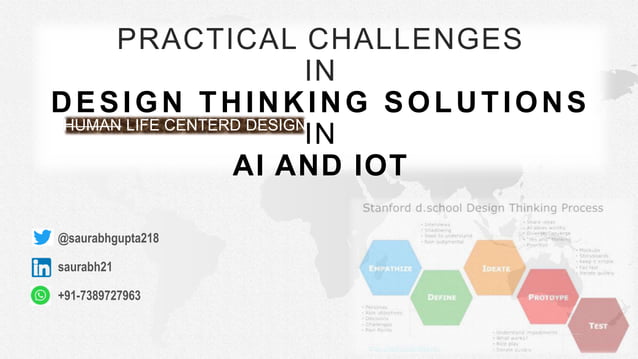 Practical challenges in design thinking solutions in AI and IoT ...