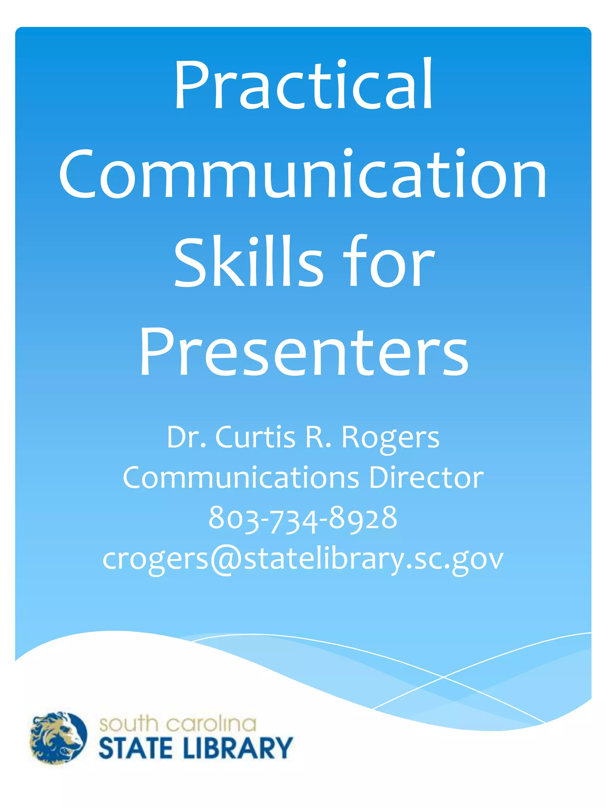 Practical communication skills for presenters | PDF