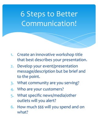 Practical communication skills for presenters | PDF