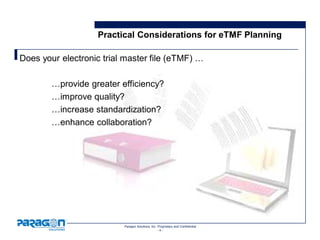 Practical considerations for eTMF Planning | PDF