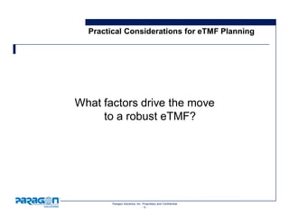Practical considerations for eTMF Planning | PDF