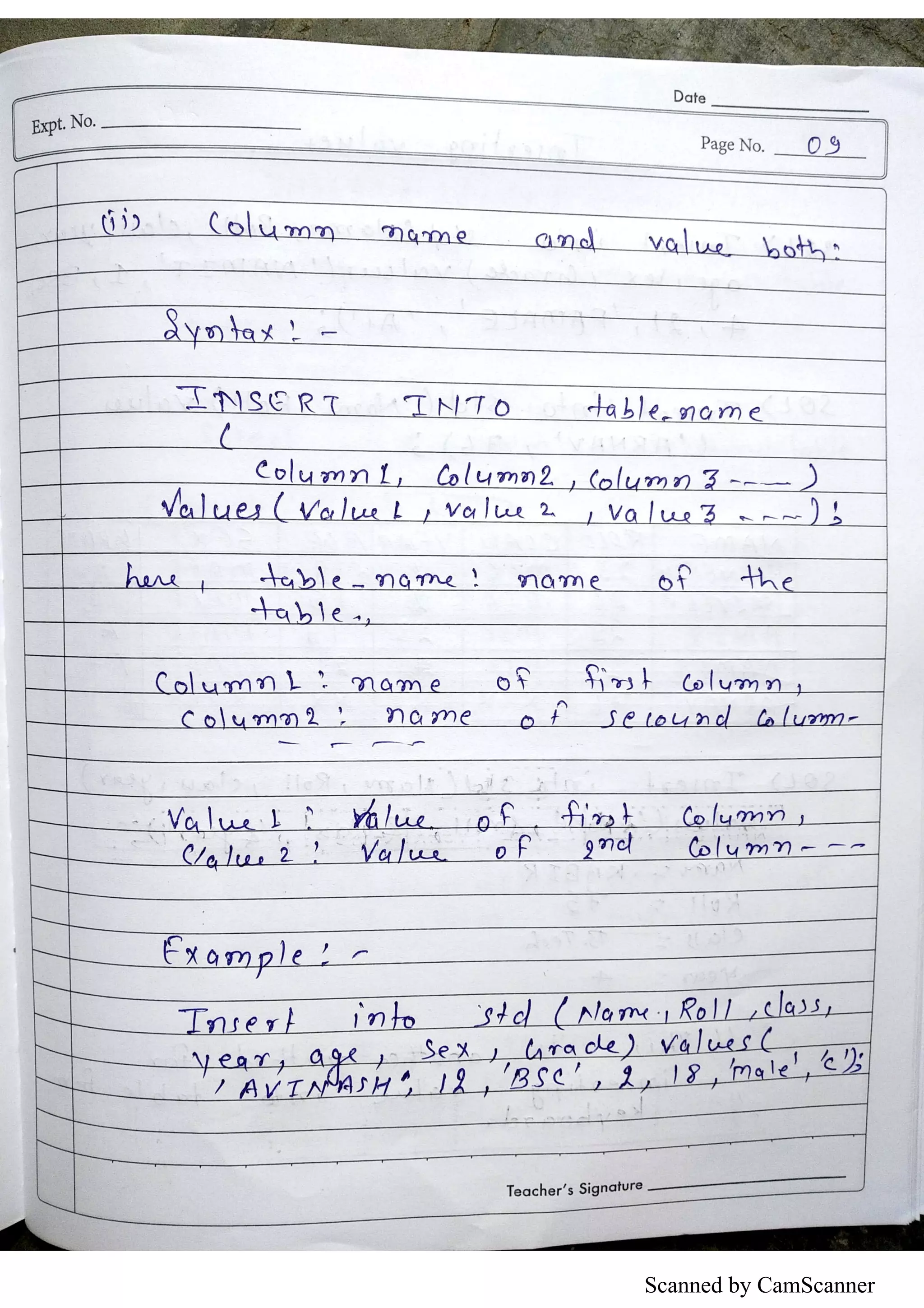 Practical file for DBMS | PDF