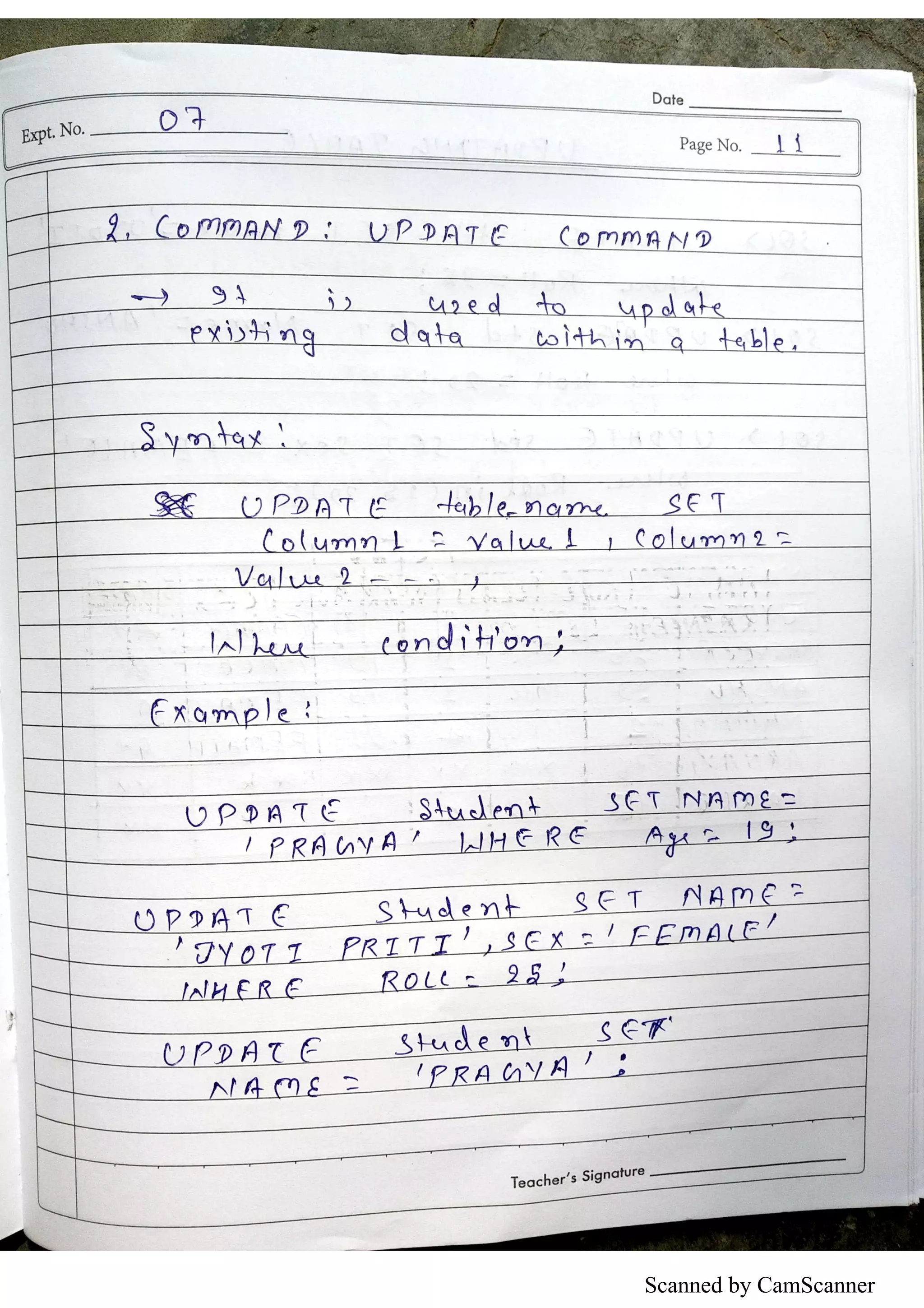 Practical file for DBMS | PDF