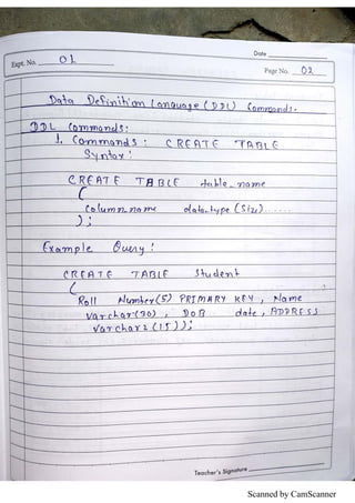 Practical file for DBMS | PDF