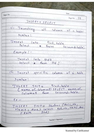 Practical file for DBMS | PDF