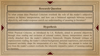 The Role of Subjectivity in Literary Interpretation: Does Practical ...