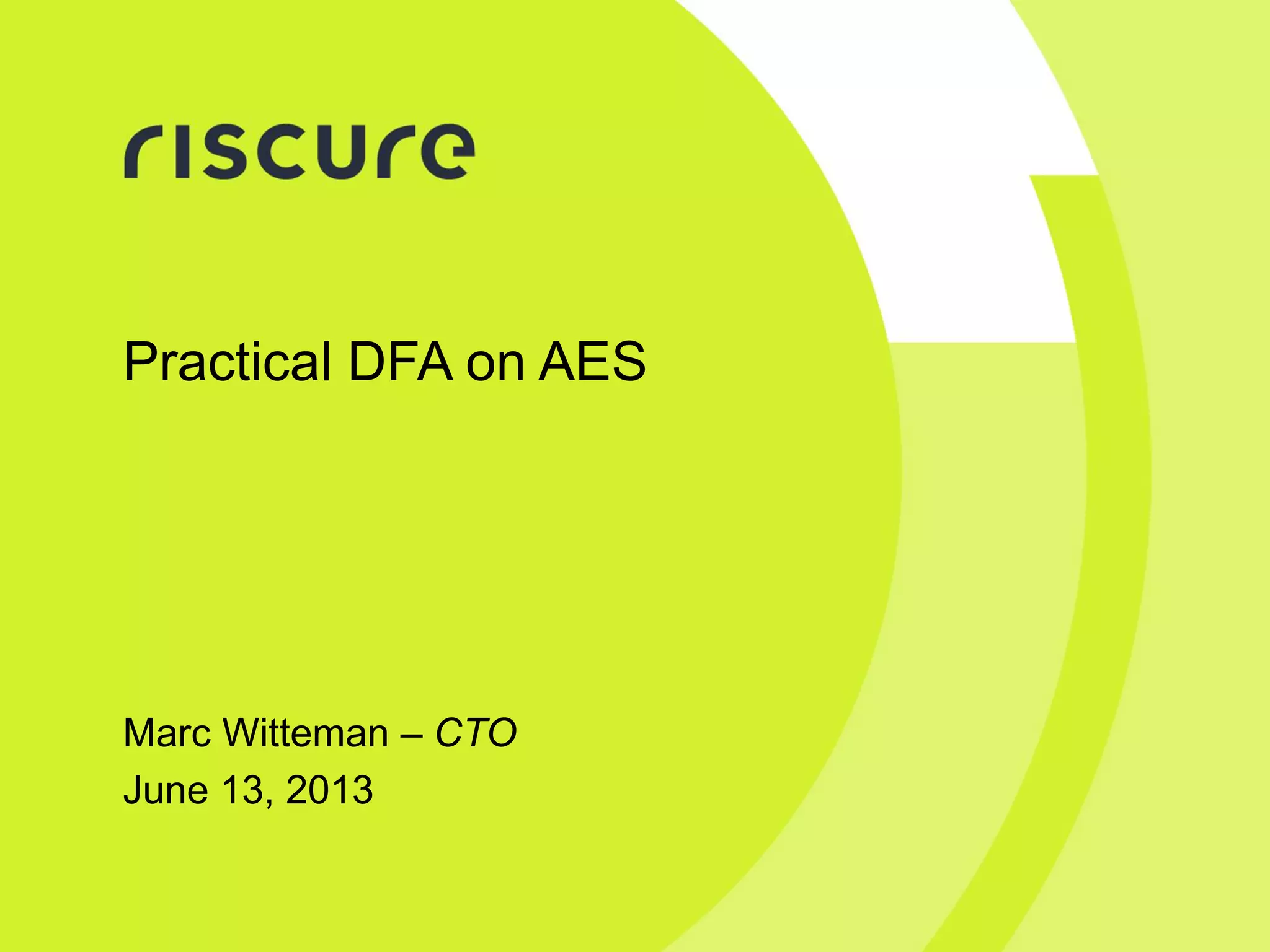 Practical Differential Fault Attack On Aes Pdf Databases Computer