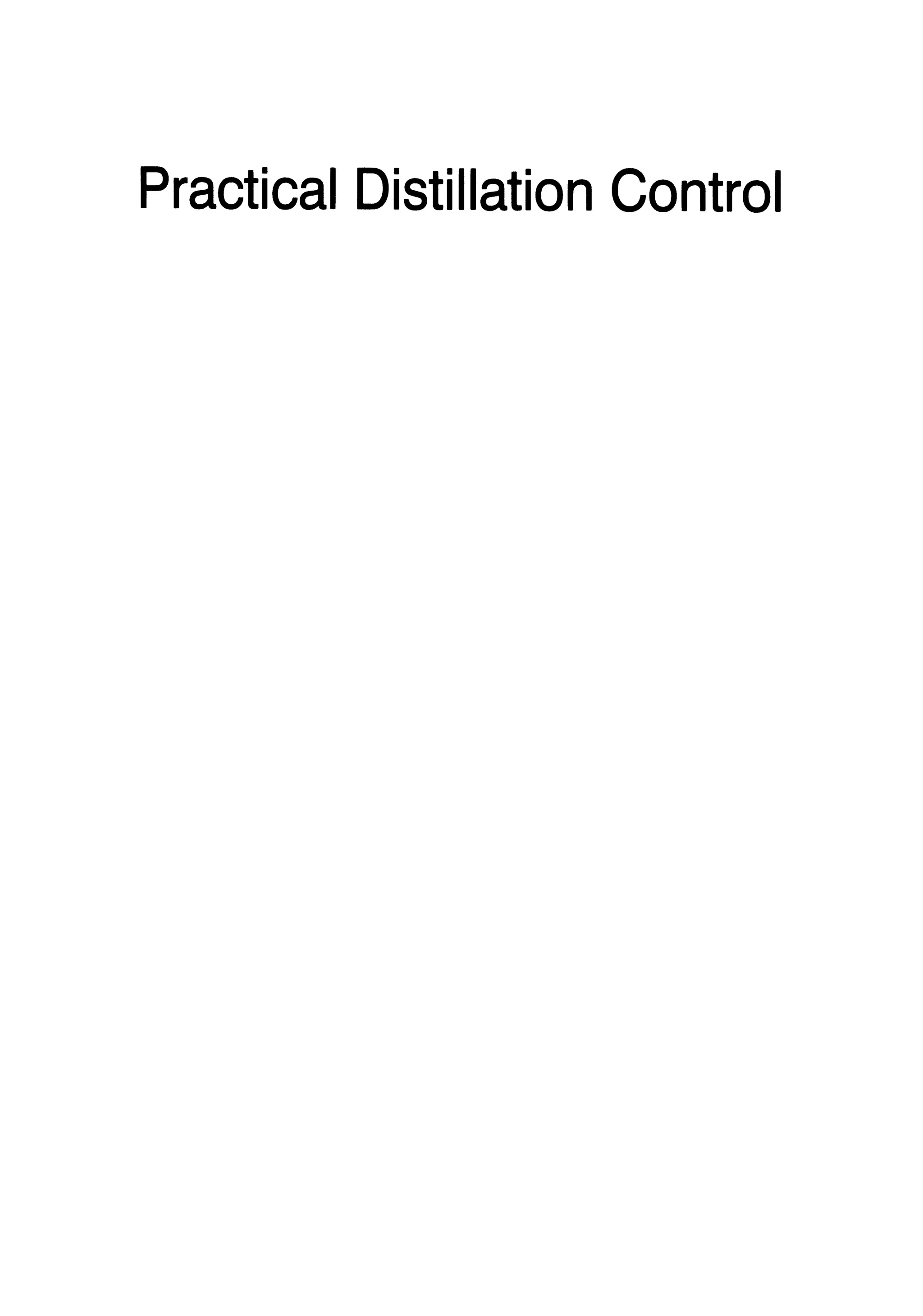 Practical Distillation Control Pdf Chemistry Science