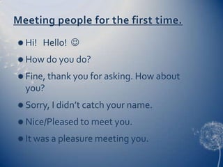 Practical english first impressions | PPTX