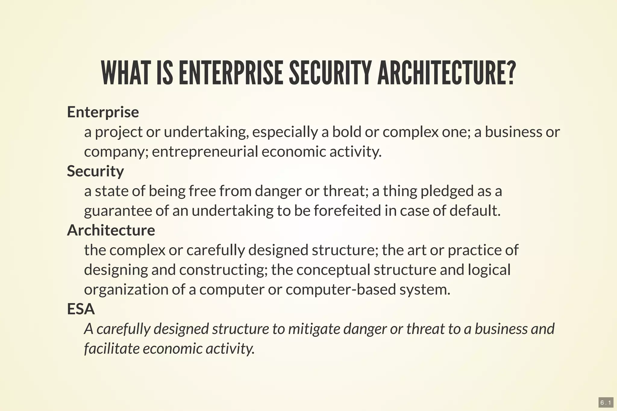 Practical Enterprise Security Architecture Ppt
