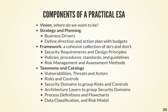 Practical Enterprise Security Architecture | PPT