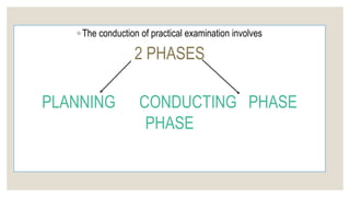 practical examination , advantages purposes disadvatges procedure | PPTX