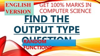 Practical exam special- CBSE CS CLASS 12th | PPTX