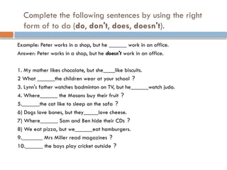 Practical English Exercises: Using Do, Does, and Verb To Be in Everyday ...