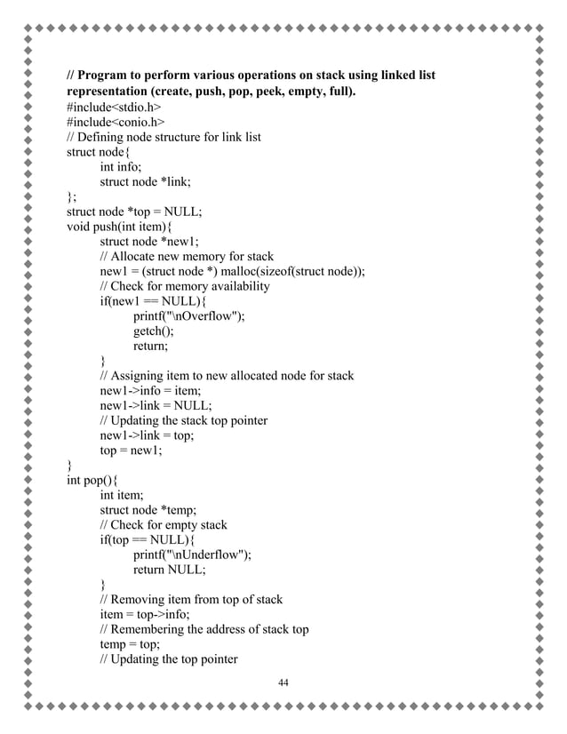 Data Structures Practical File | PDF | Programming Languages | Computing