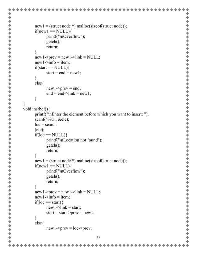 Data Structures Practical File