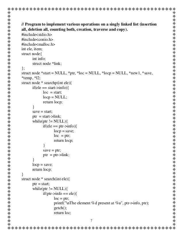Data Structures Practical File