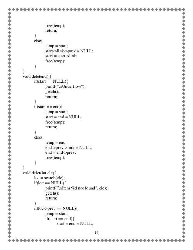 Data Structures Practical File