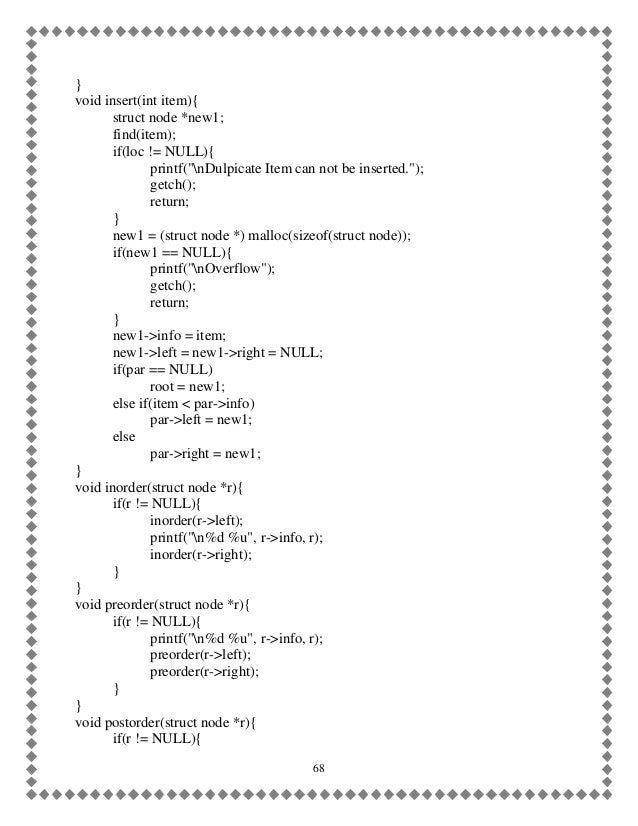 Data Structures Practical File