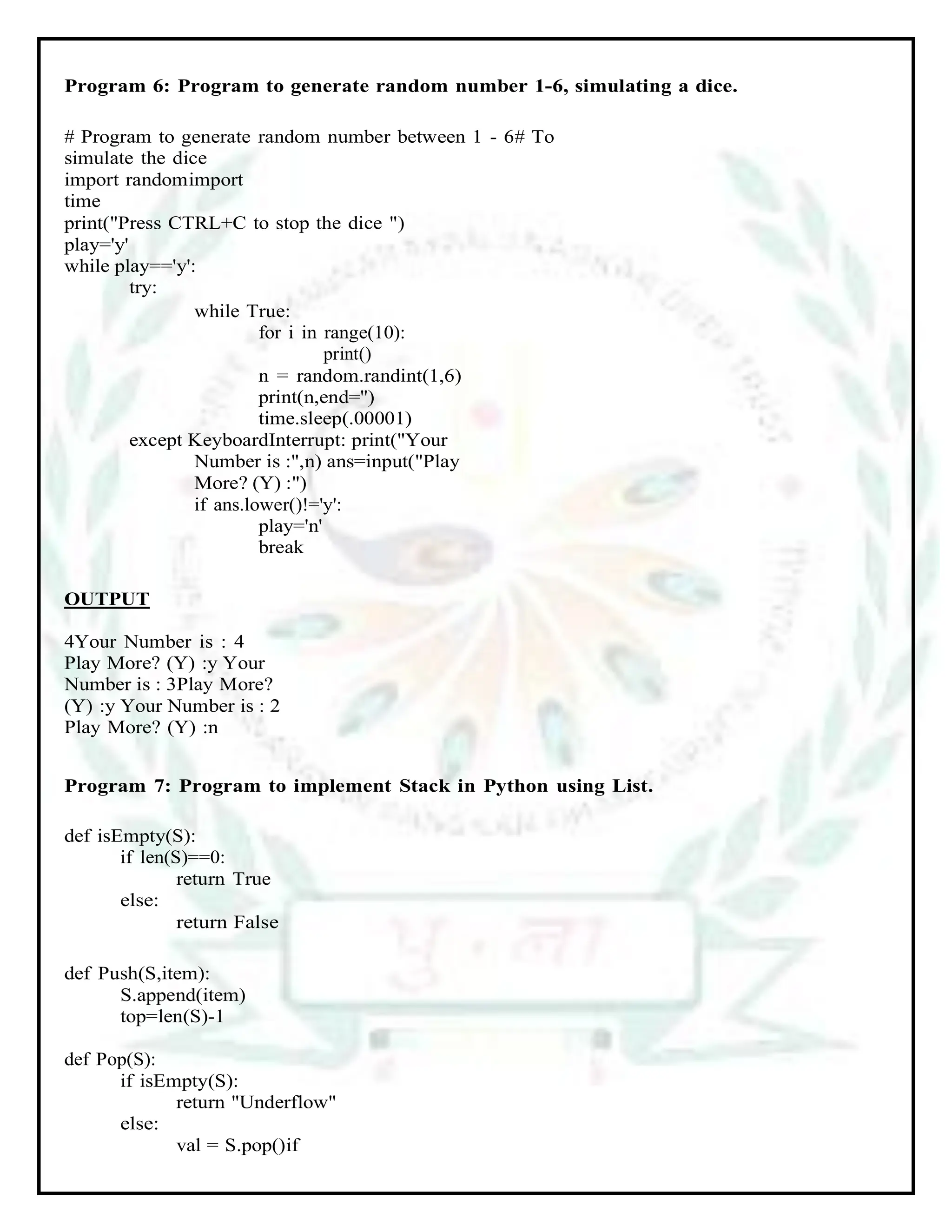 Practical File Grade 12.pdf | Programming Languages | Computing