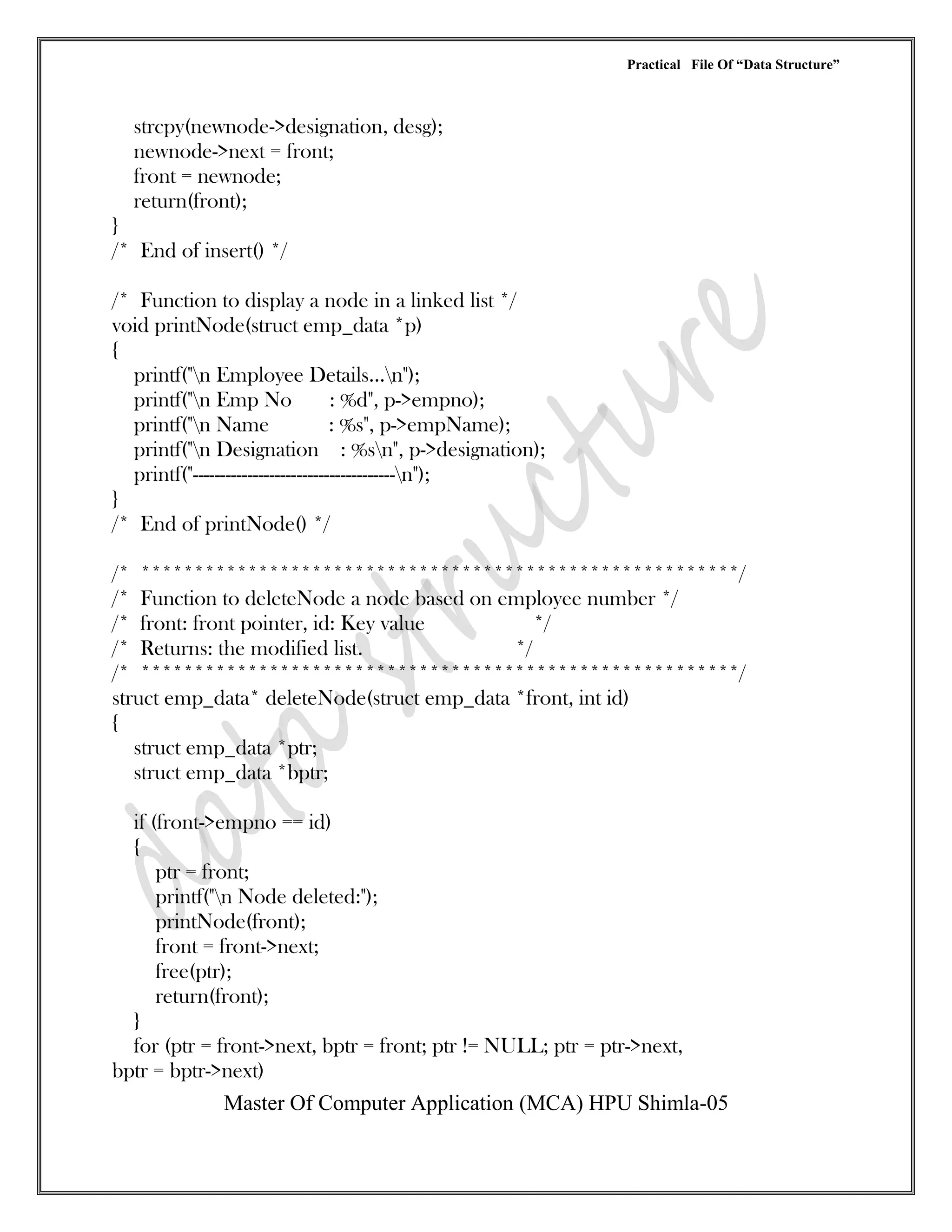 Practical File Of Data Structure Pdf