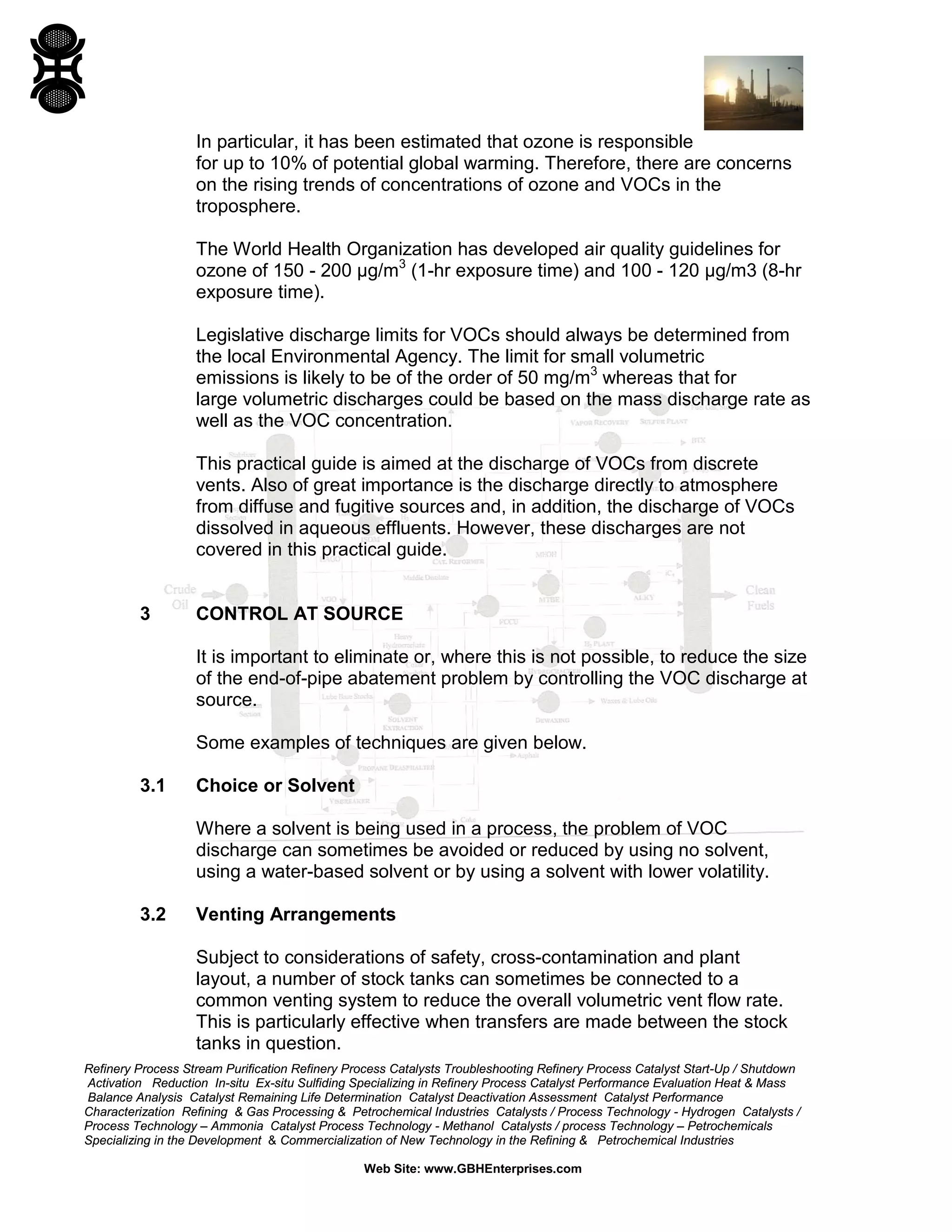 PRACTICAL GUIDE ON THE REDUCTION OF DISCHARGES TO ATMOSPHERE OF VOLATILE ORGANIC COMPOUNDS (VOCs ...