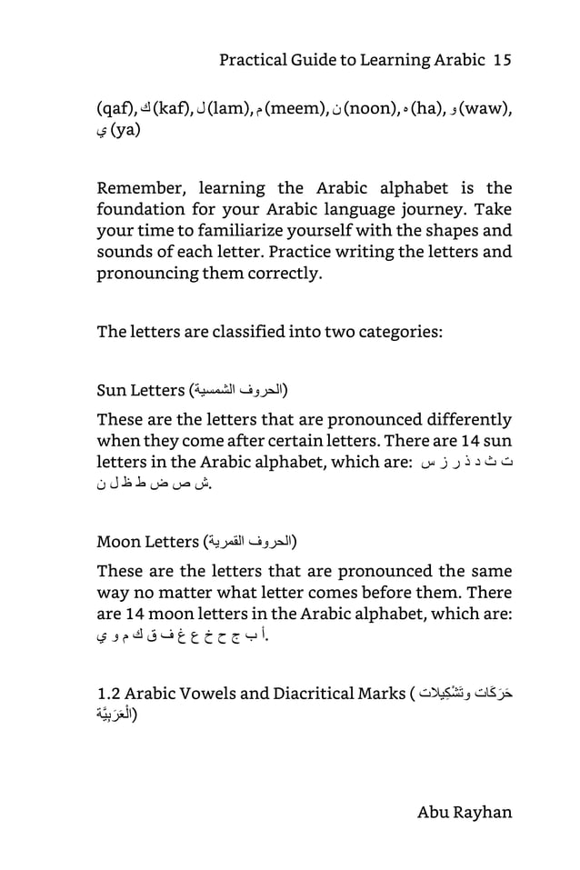Practical Guide to Learning Arabic | PDF