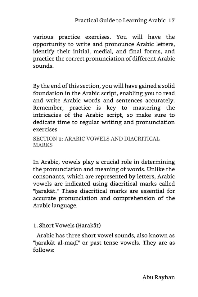 Practical Guide to Learning Arabic | PDF