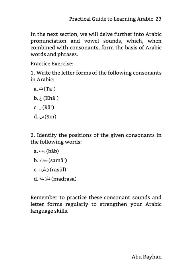 Practical Guide to Learning Arabic | PDF